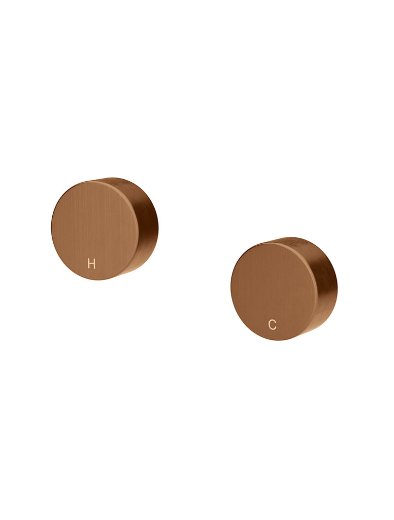 Lustre Bronze Circular wall taps by Meir – Oxford & Nelson